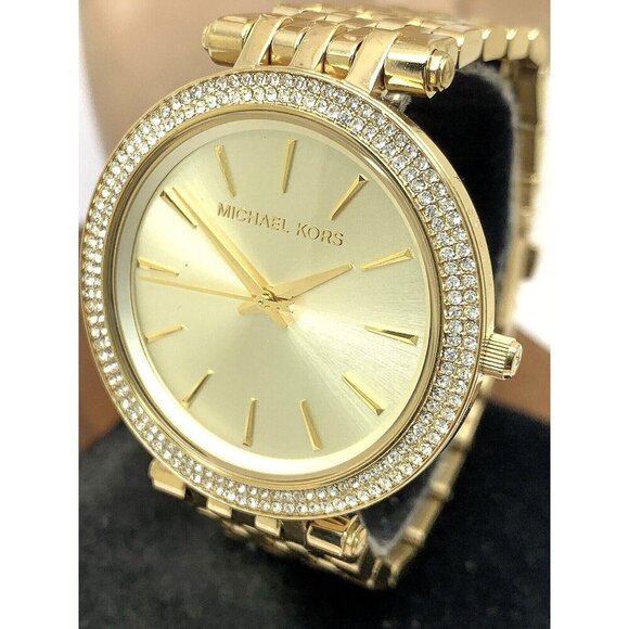 Michael Kors | Accessories | Michael Kors Womens Watch Mk391 Darci Gemmed Quartz 39mm Gold ...